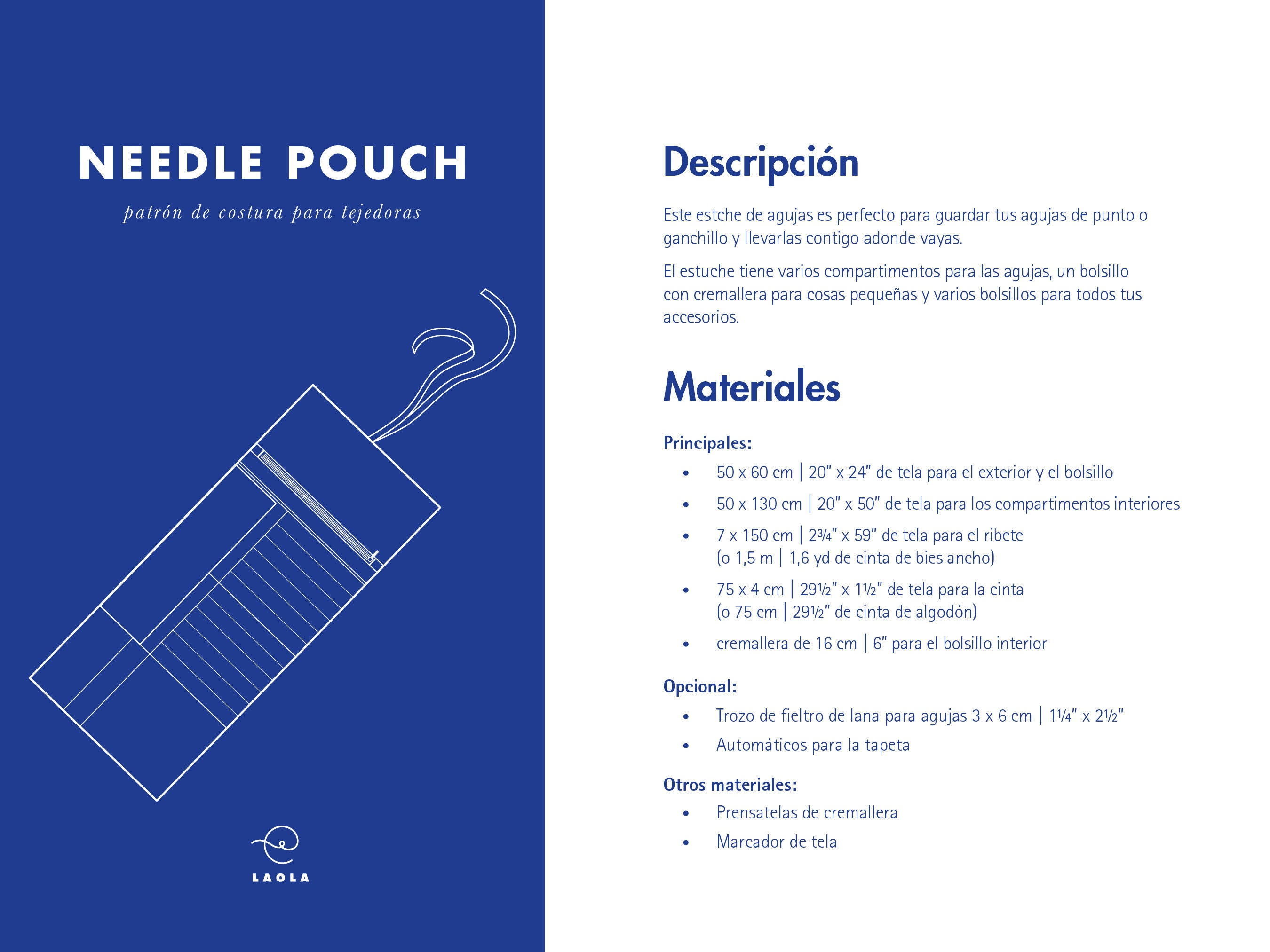Spanish PDF Sewing Pattern Needle Pouch Sewing Pattern - Etsy