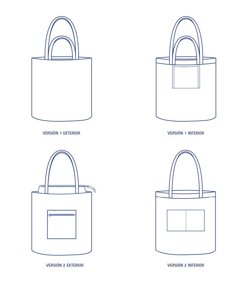 Spanish PDF Sewing Pattern, Tote Bag Sewing Pattern - Etsy