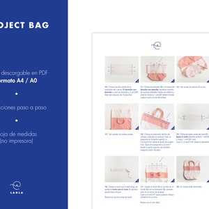 Spanish PDF Sewing Pattern, Project Bag Sewing Pattern - Etsy