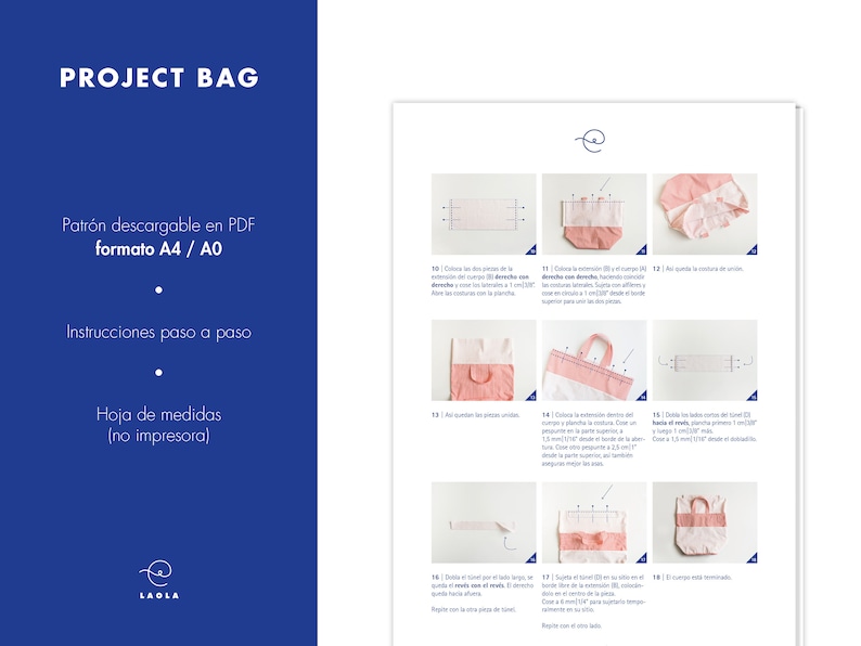 Spanish PDF Sewing Pattern Project Bag Sewing Pattern | Etsy