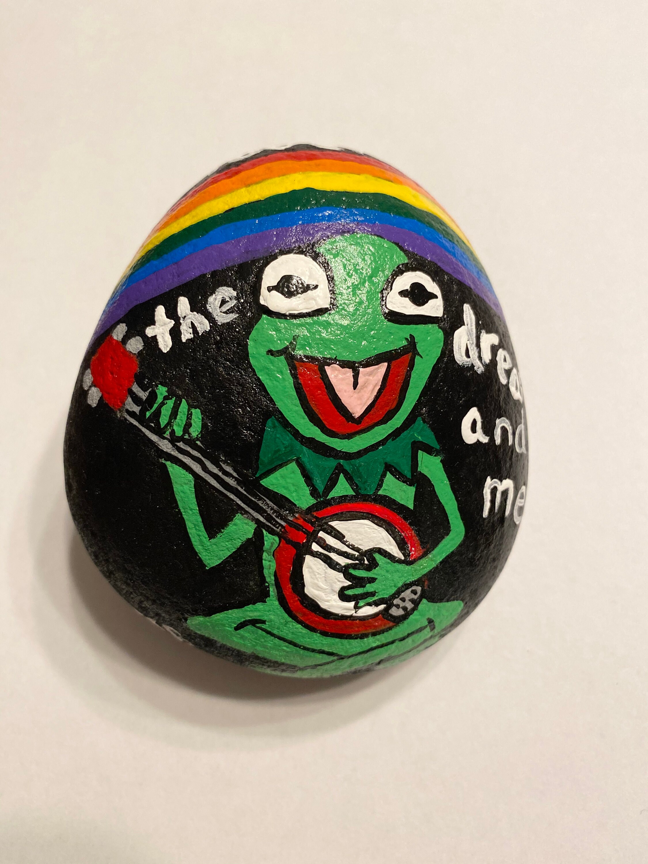 Kermit the Frog Acrylic Painted Beach Rock - Kermit the Frog/ the ...