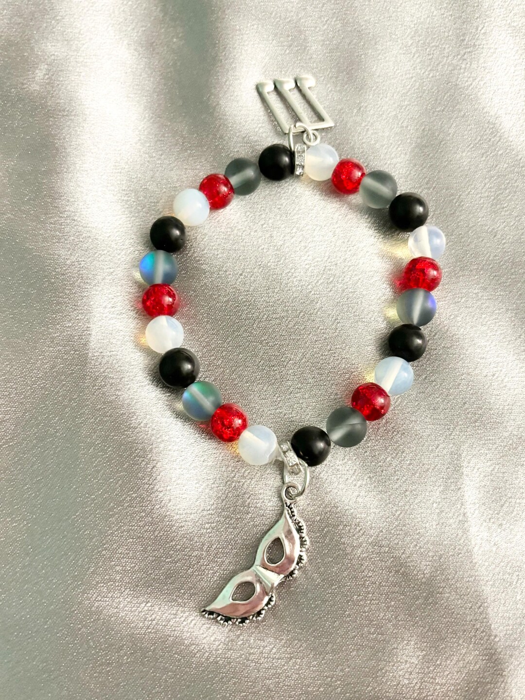 Phantom of the Opera Inspired Red and Black Glass and Gem Beaded ...