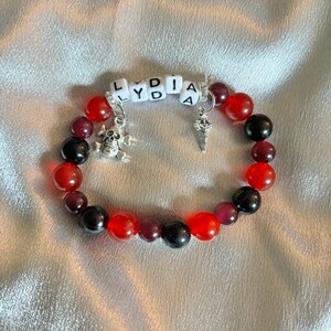 Beetlejuice and Lydia Deetz Couples/besties Matching Glass Bracelet Set ...