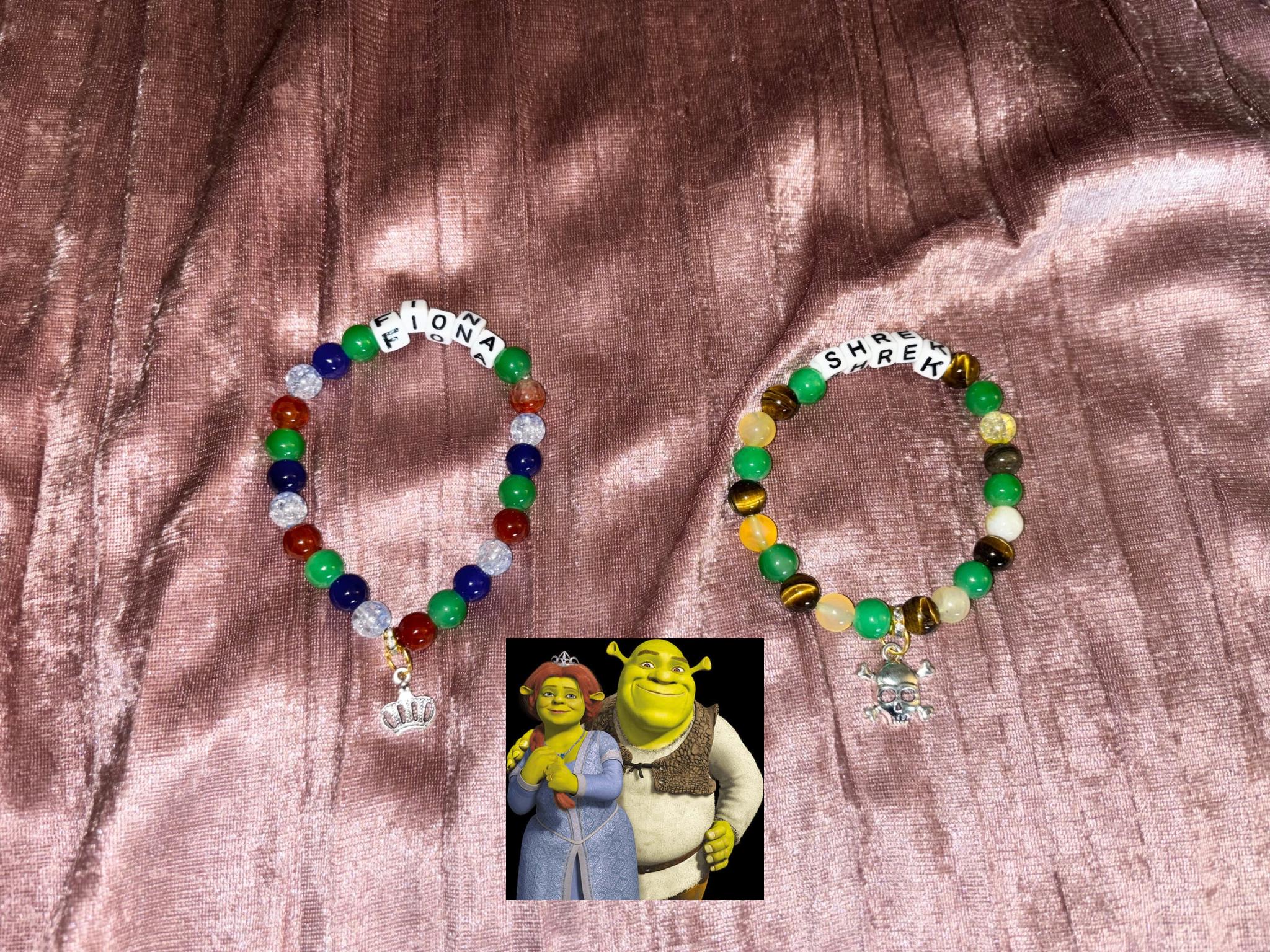 Shrek and Fiona Matching Couples/besties Bracelets Ogres/green/fantasy ...