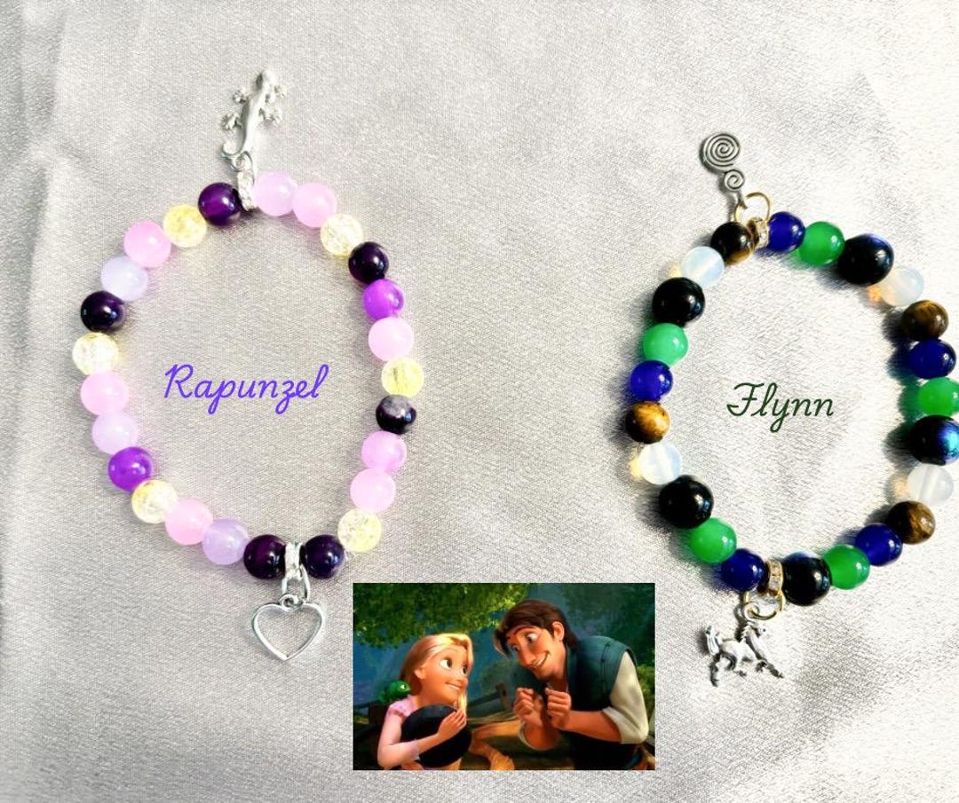 Tangled Rapunzel and Flynn Rider Couples/besties Bracelet Set - Purple ...