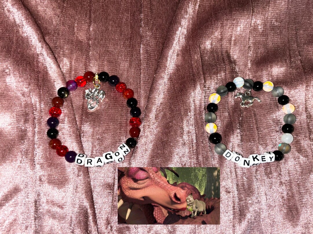 Donkey and Dragon Matching Couples/besties Bracelets - Shrek/fantasy ...