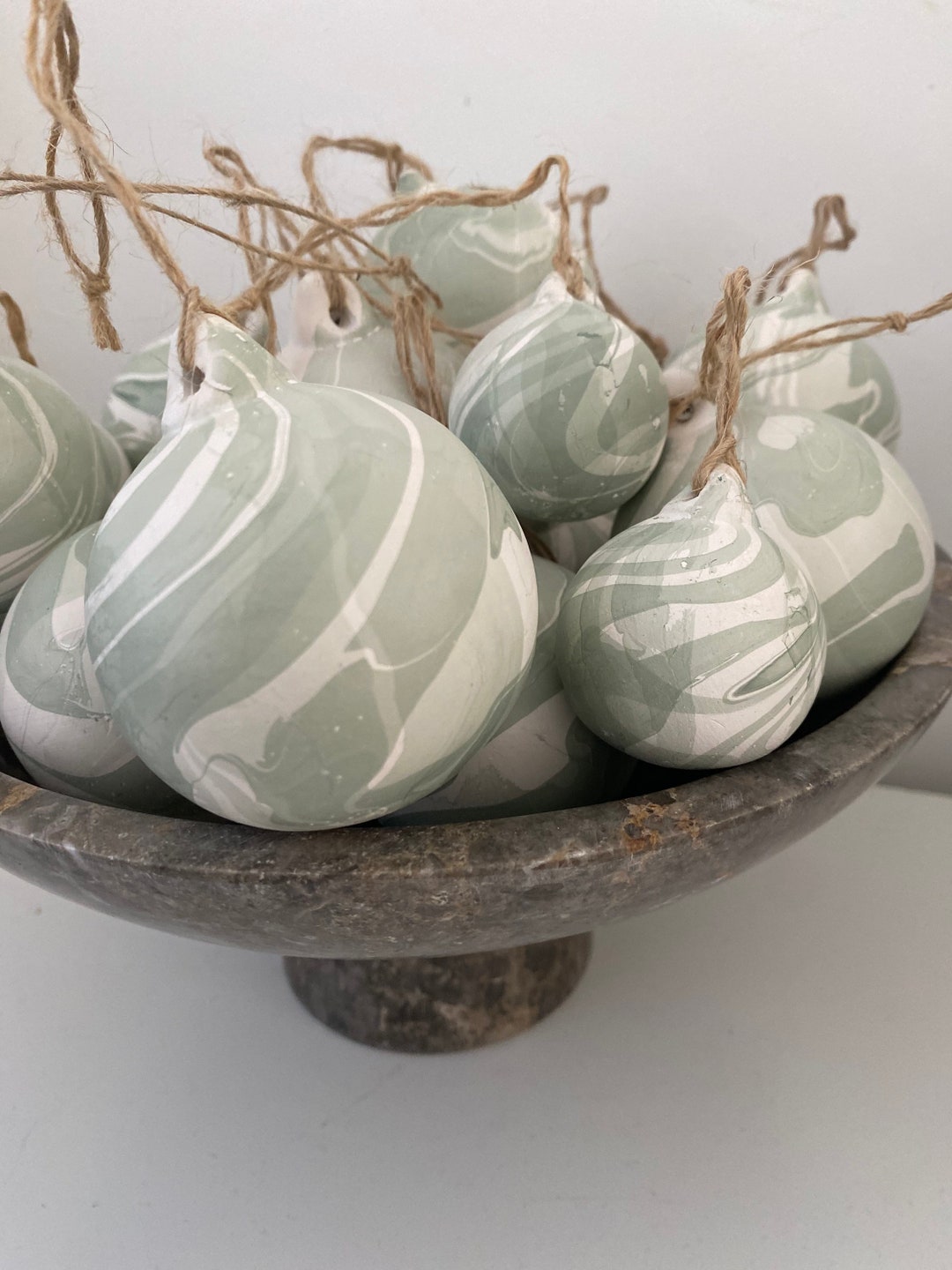 Mini Christmas Bauble, Small Baubles, Ceramic Small Baubles, Marble ...