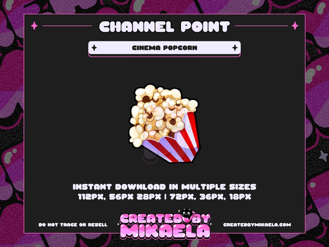 Cinema Popcorn Twitch Channel Points Icon - Carnival Food | Emotes and ...