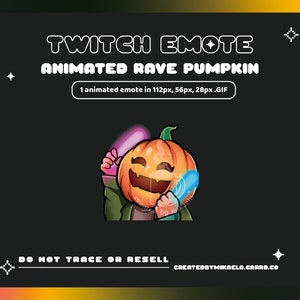 Rave Pumpkin Animated Emote for Twitch, Youtube, Discord, Stream ...
