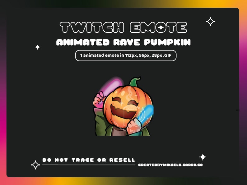 Rave Pumpkin Animated Emote for Twitch, Youtube, Discord, Stream ...