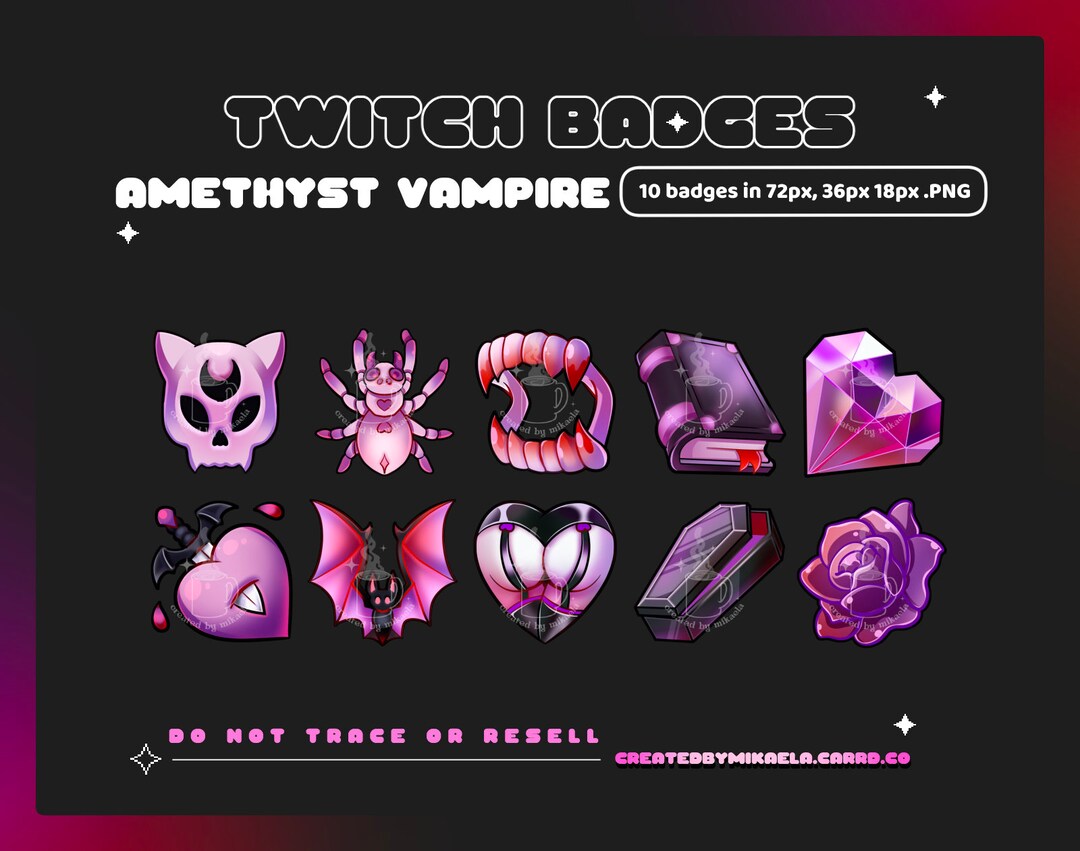 Amethyst Vampire P2U Badges - Twitch Badges, P2U, Discord, Youtube ...
