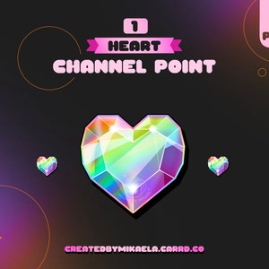 Rainbow Diamond Heart Channel Points for Twitch Twitch Channel Point ...