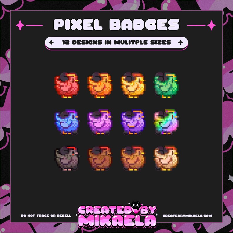 Stardew Valley Chicken Sub Badges, Twitch Badges (12 Pack) (digital ...