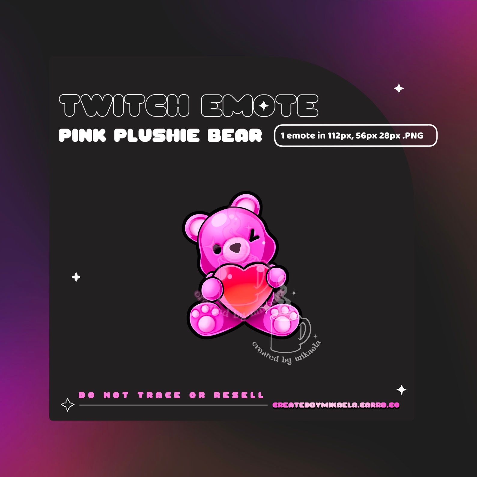 Pink Plushie Bear Heart Emote - Twitch Emotes, P2U, Discord, Valentine ...