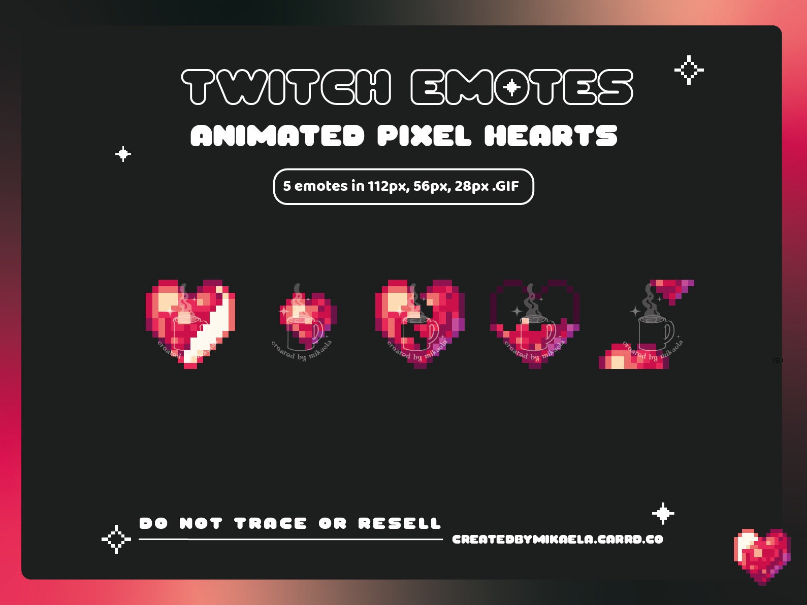 Pixel Heart Animated Emote Set Twitch Emotes, P2U, Discord, Animated ...