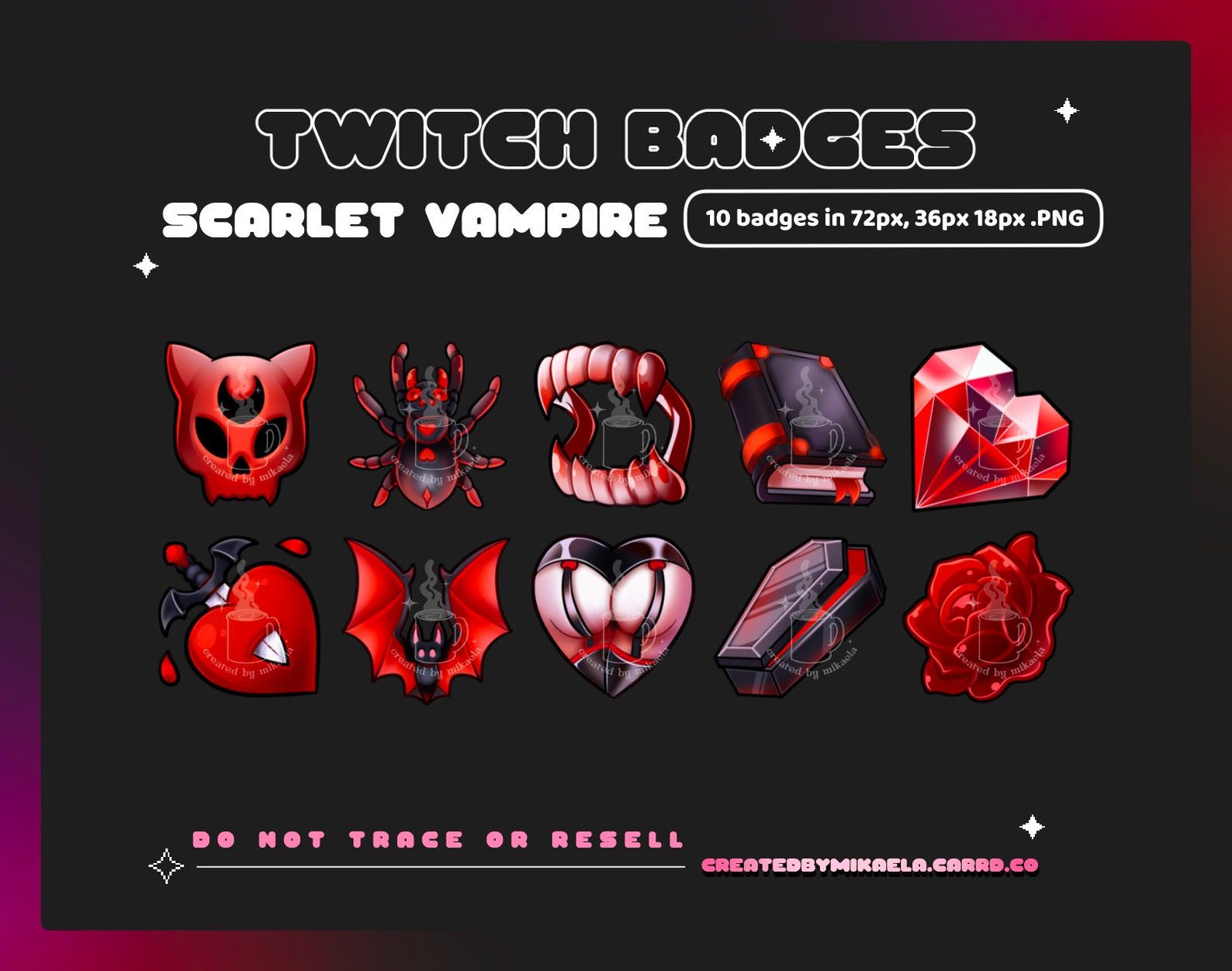 Scarlet Vampire P2U Badges Twitch Badges, P2U, Discord, Youtube Badge ...