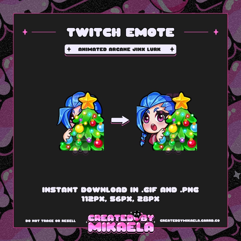 Jinx Lurk Animated Emote — Christmas Tree Emoji for Twitch, Discord ...