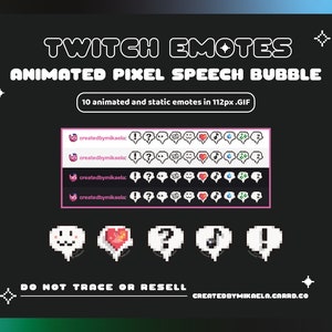 SDV Pixel Speech Bubble Animated + Static Emotes - Twitch Emotes, P2U ...