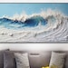 3D Ocean Hand Texture Oil Painting Abstract Blue Sea Home Decor Art ...