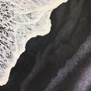 Original Hand Sea Canvas Oil Painting, White Sea Modern Art Decor ...