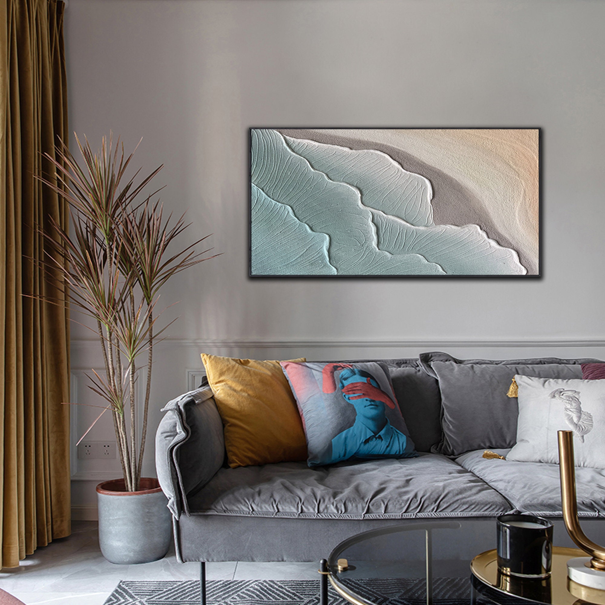 Sea Canvas Oil Painting Holiday Seascape Texture Art Blue - Etsy