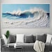 3D Ocean Hand Texture Oil Painting Abstract Blue Sea Home Decor Art ...