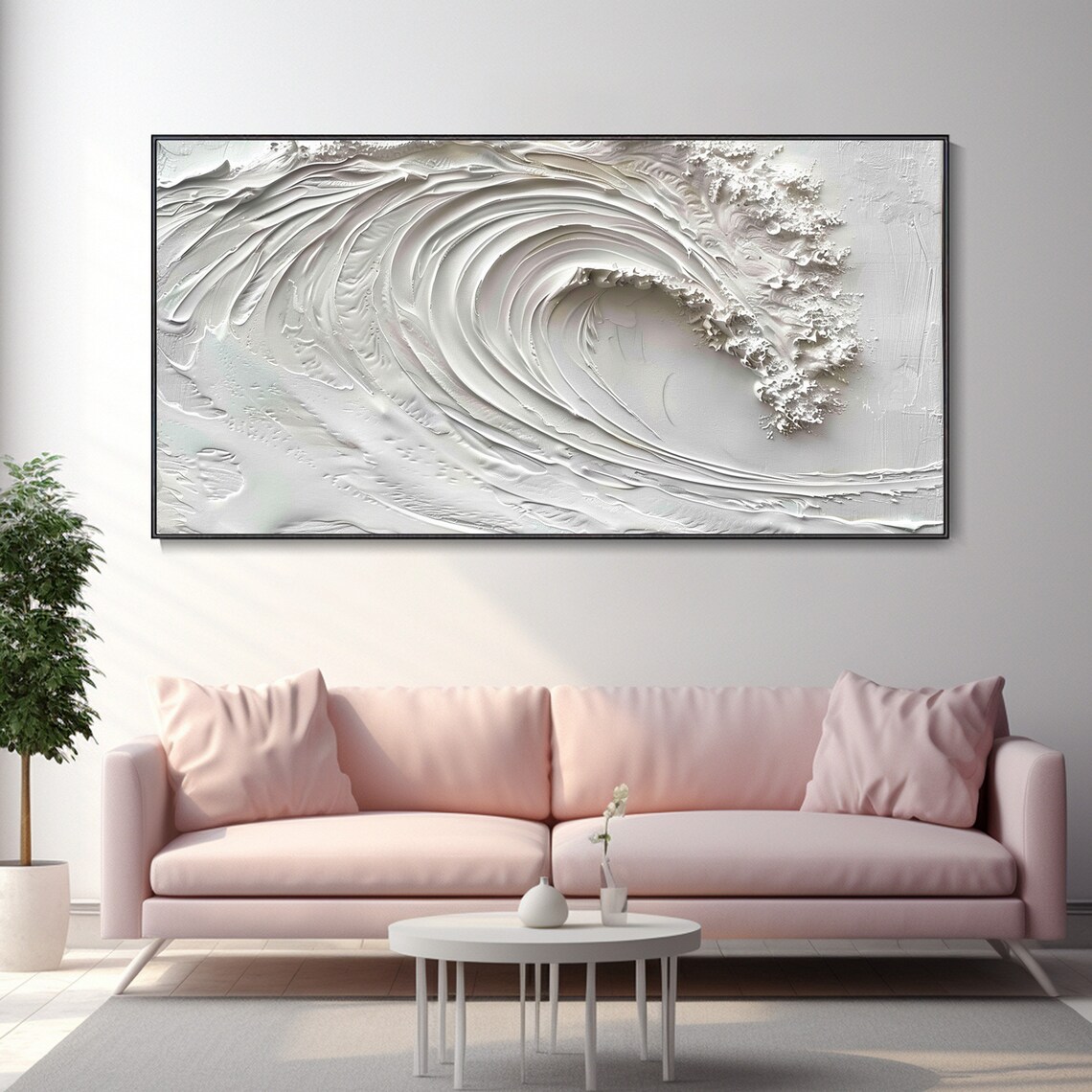 3D Ocean Waves Abstract Canvas Art, Abstract Ocean Waves Decor Painting ...