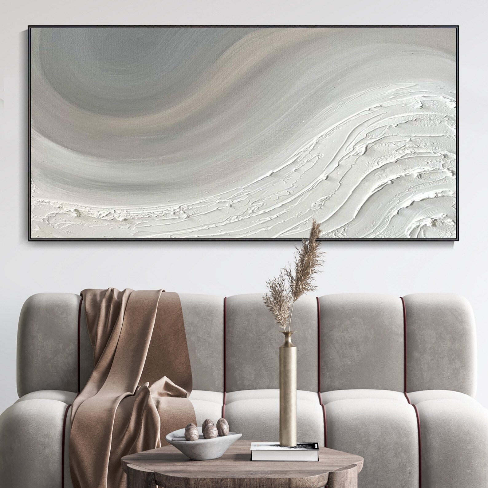 Simple Hand Flowing Oil Painting Abstract Texture White - Etsy