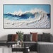 3D Ocean Hand Texture Oil Painting Abstract Blue Sea Home Decor Art ...