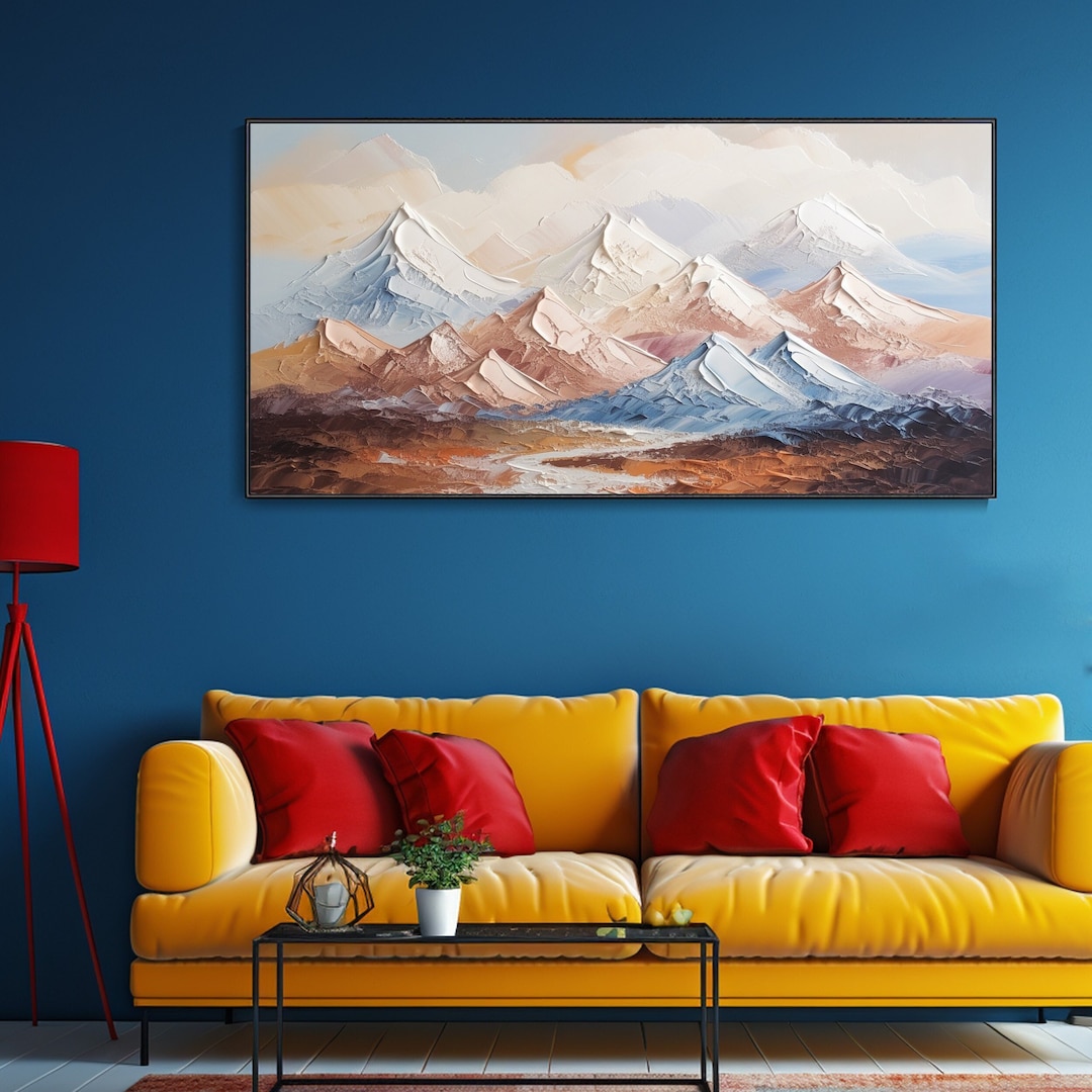 3D Mountain Landscape Texture Art Modern Abstract Scenic Wall Decor ...