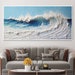 3D Ocean Hand Texture Oil Painting Abstract Blue Sea Home Decor Art ...