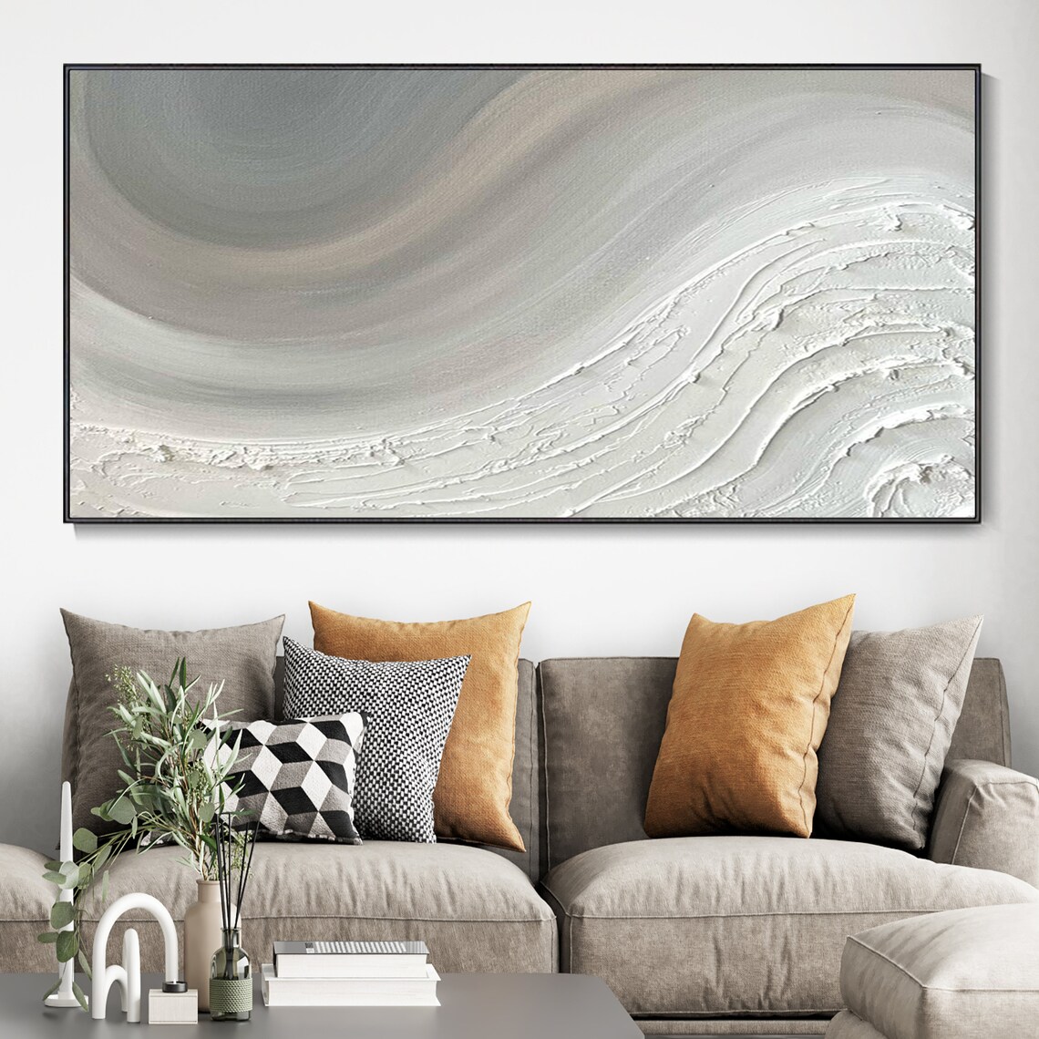 Simple Hand Flowing Oil Painting Abstract Texture White - Etsy