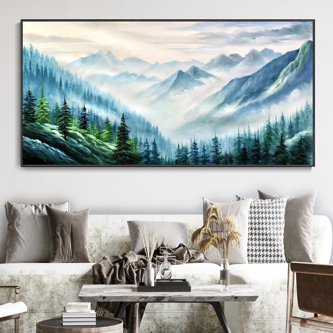 Modern Forest Home Painting Green Forest Scenery Texture Art Abstract ...