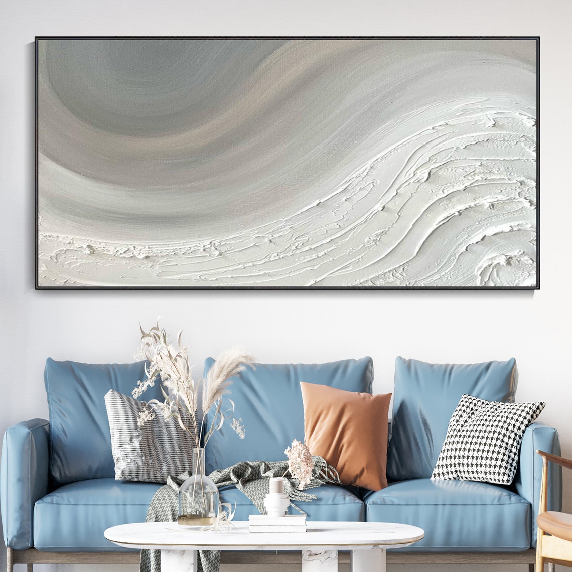 Simple Hand Flowing Oil Painting Abstract Texture White - Etsy