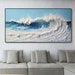 3D Ocean Hand Texture Oil Painting Abstract Blue Sea Home Decor Art ...