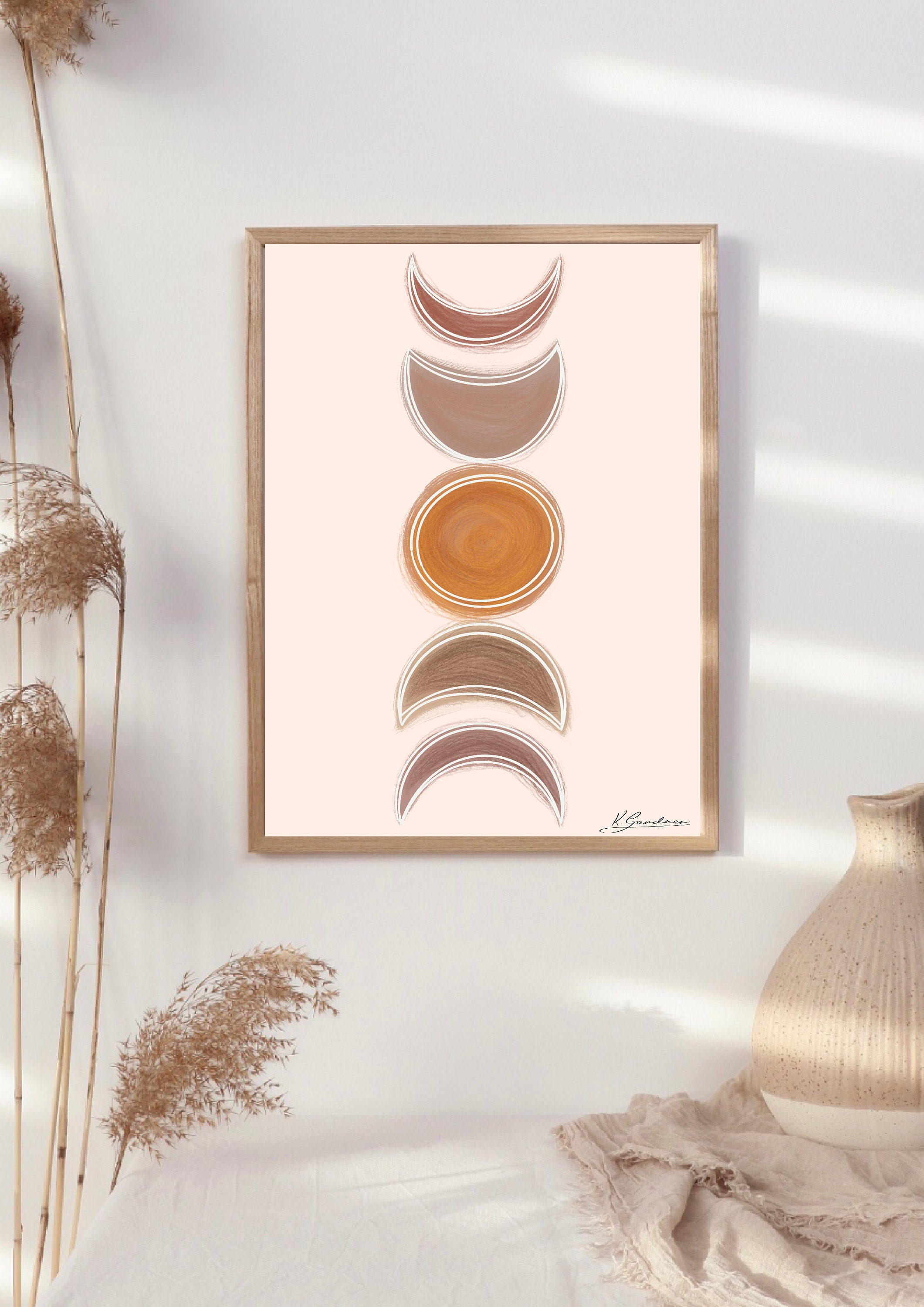 Boho Style "moon Phase" A4 Print - Etsy UK