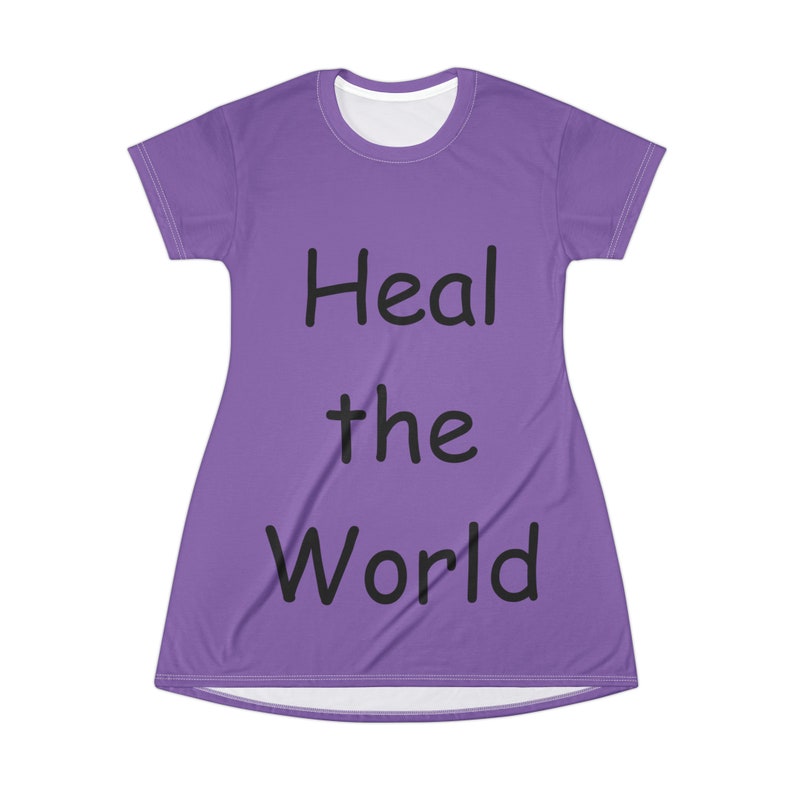 Personalized T-shirt Dress for Women, Heal the World Tshirt Dress, Heal ...
