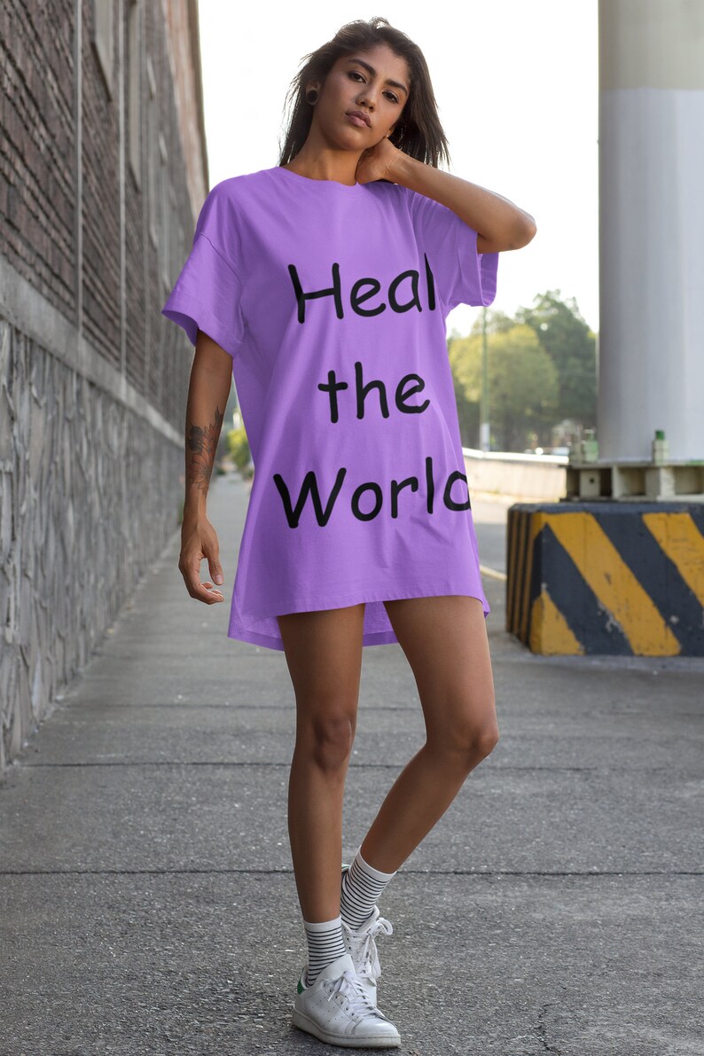 Personalized T-shirt Dress for Women, Heal the World Tshirt Dress, Heal ...