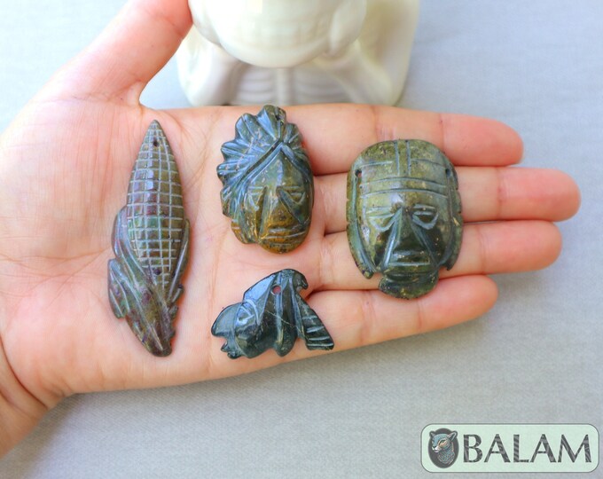 Ceremonial Jade Pendants, Mayan Jade, Carved Stone Pendant, Jade ...