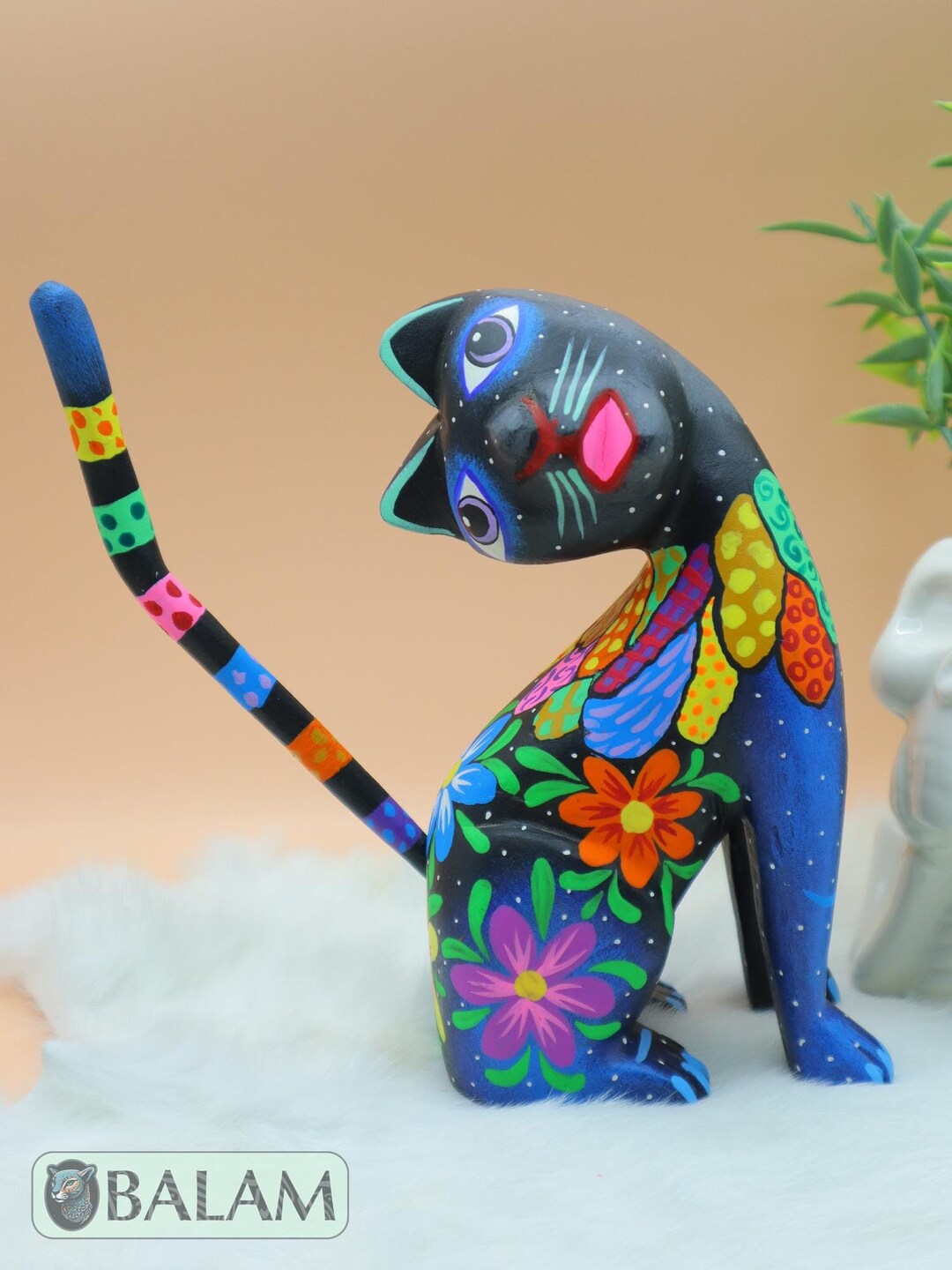 Night Cat Alebrije, Gatito Alebrije, Alebrije From Oaxaca, Cat Alebrije ...