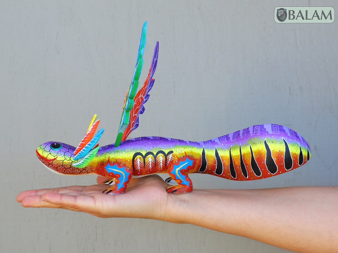Axolotl With Wings, Alebrije From Oaxaca, Copal Wood Sculpture ...