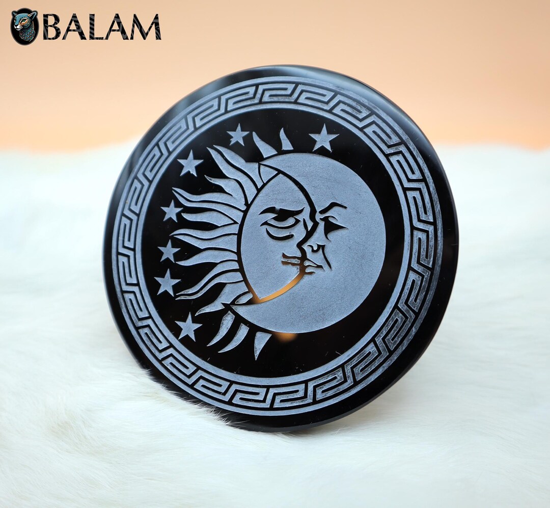 Eclipse Aztec Black Obsidian Mirror, Huitzil-hummingbird, Mexica ...