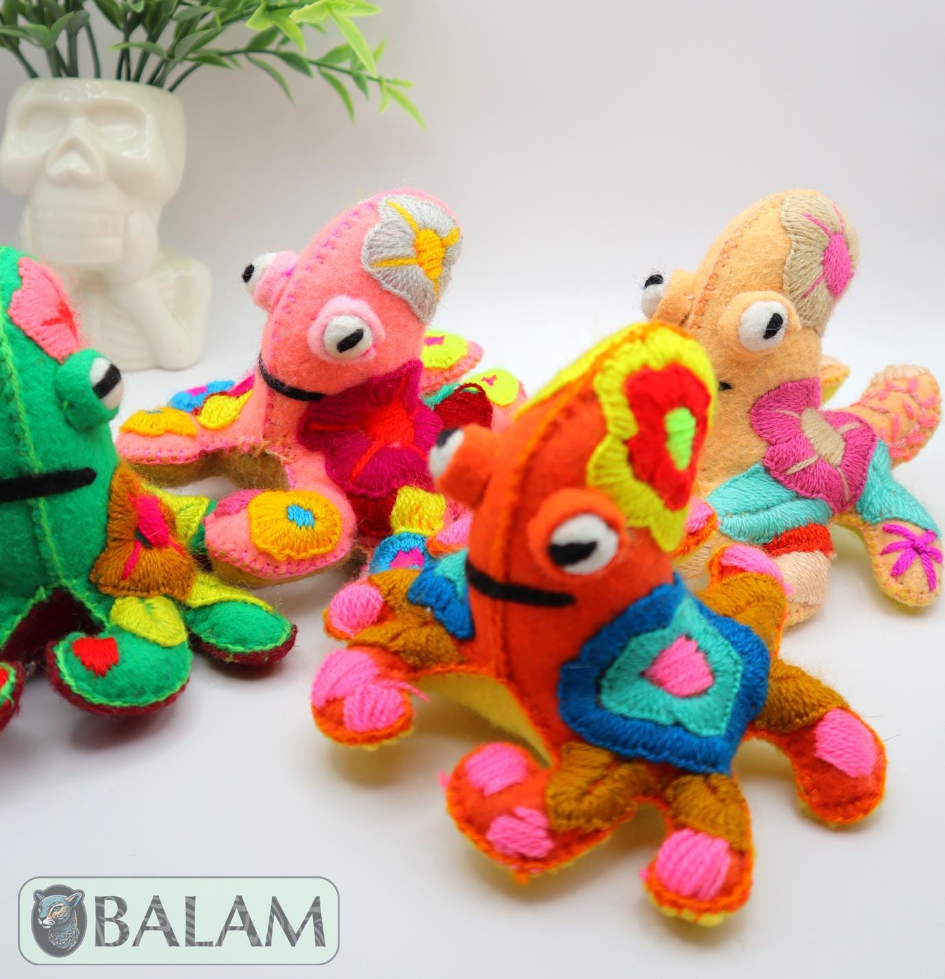 Mexican Handmade Cow Plushie, Colorful Stuffed Animal - Etsy