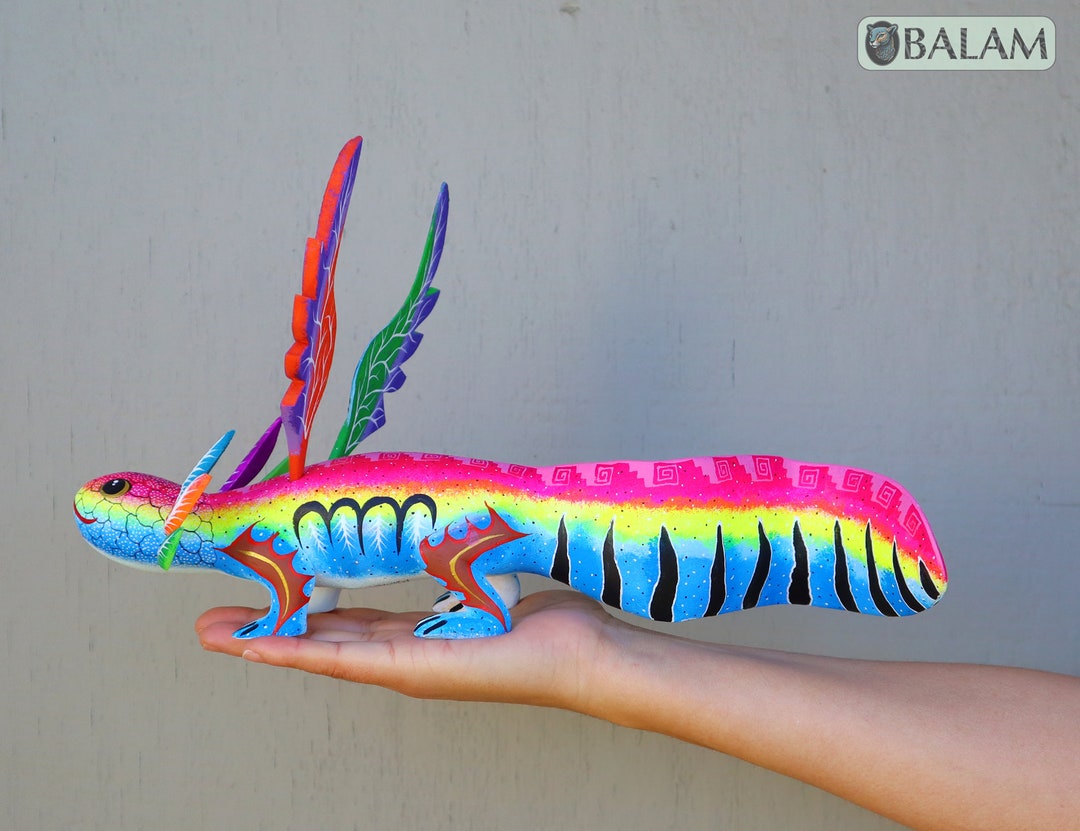 Axolotl With Wings, Alebrije From Oaxaca, Copal Wood Sculpture ...