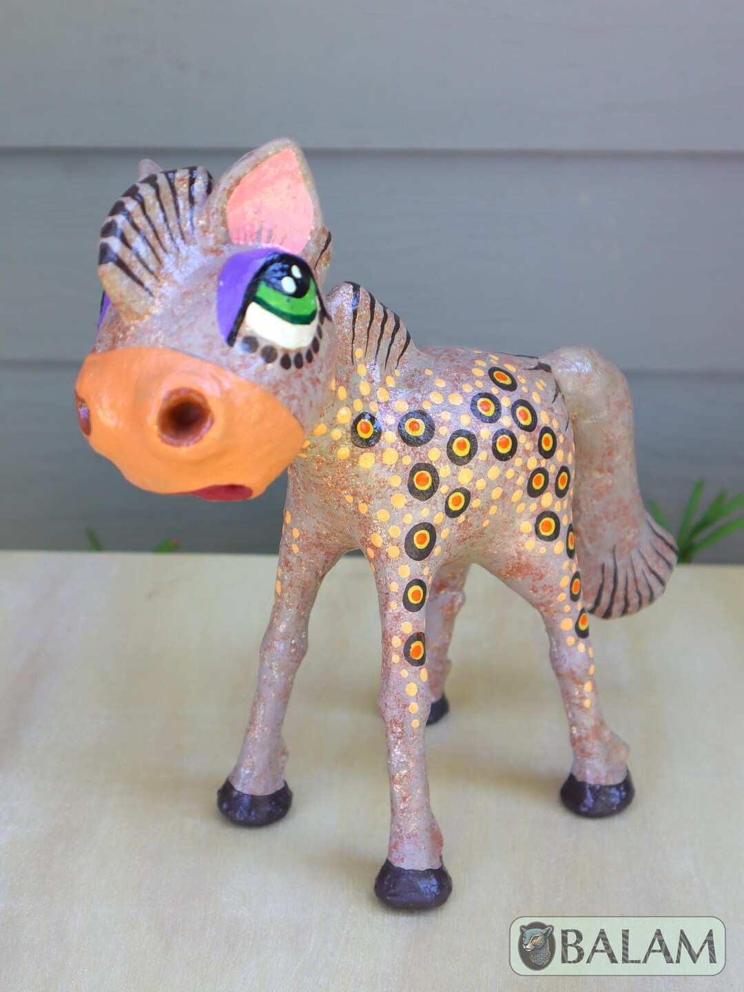 Hand Painted Donkey Alebrije, Paper Mache Sculpture, Maya Art - Etsy