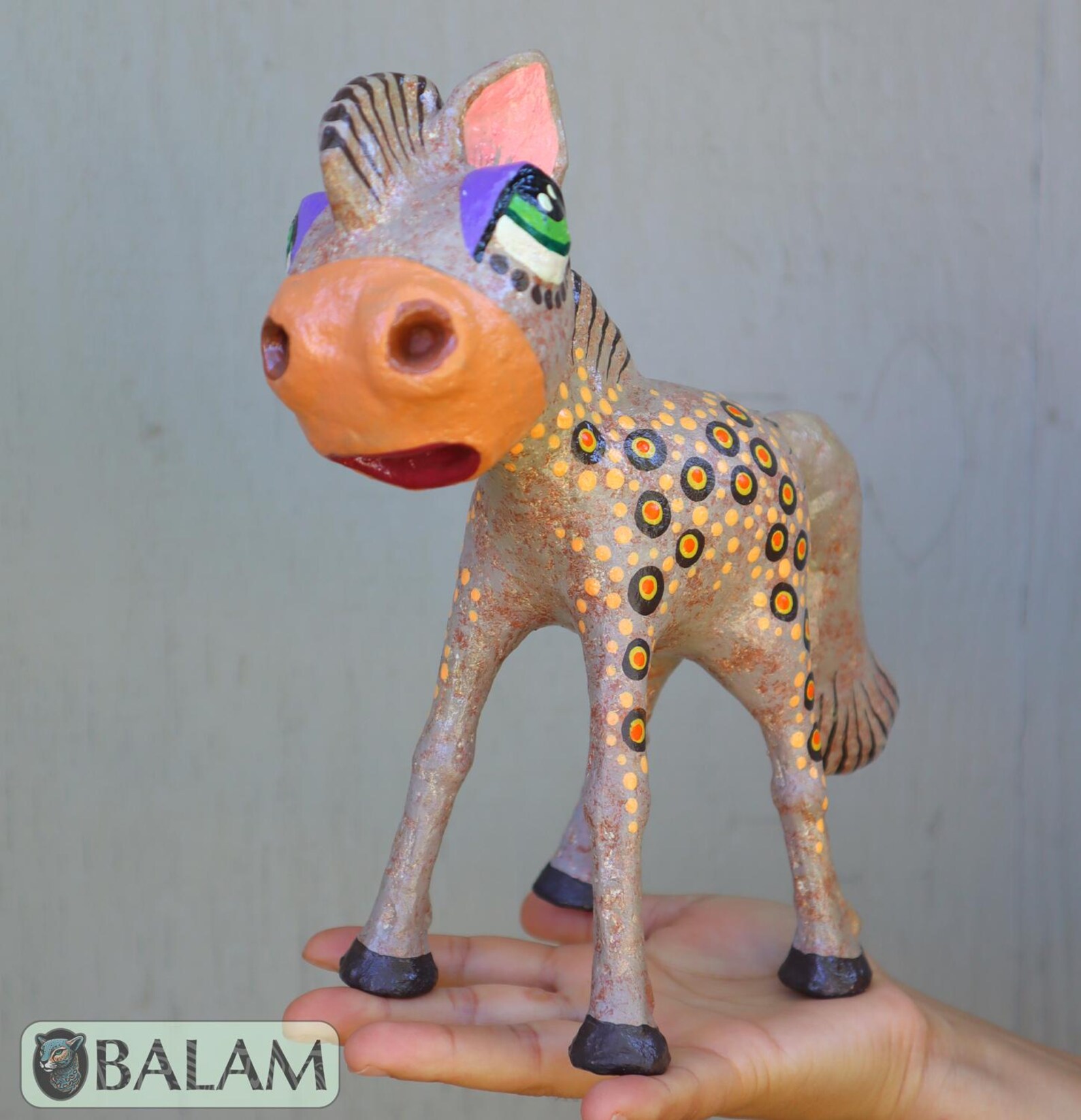 Hand Painted Donkey Alebrije, Paper Mache Sculpture, Maya Art - Etsy