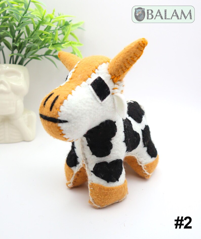 Mexican Handmade Cow Plushie, Colorful Stuffed Animal - Etsy