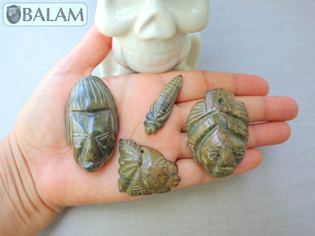 Ceremonial Jade Pendants, Mayan Jade, Carved Stone Pendant, Jade ...