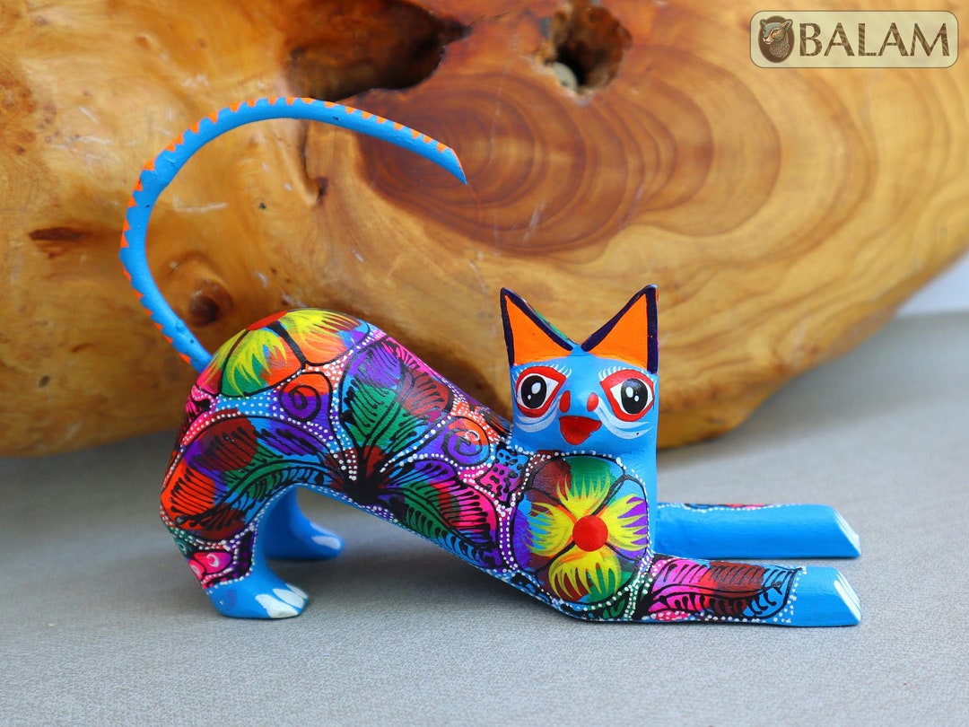 Cat Alebrije, Unique Cat, Alebrije From Oaxaca, Cat Alebrije, Copal ...