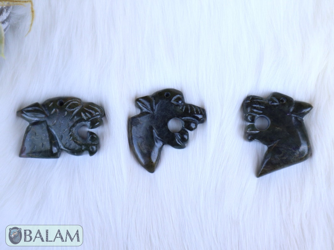 Hand Carved Mayan Jade Jaguar Pendant, Ceremonial Amulet - Etsy